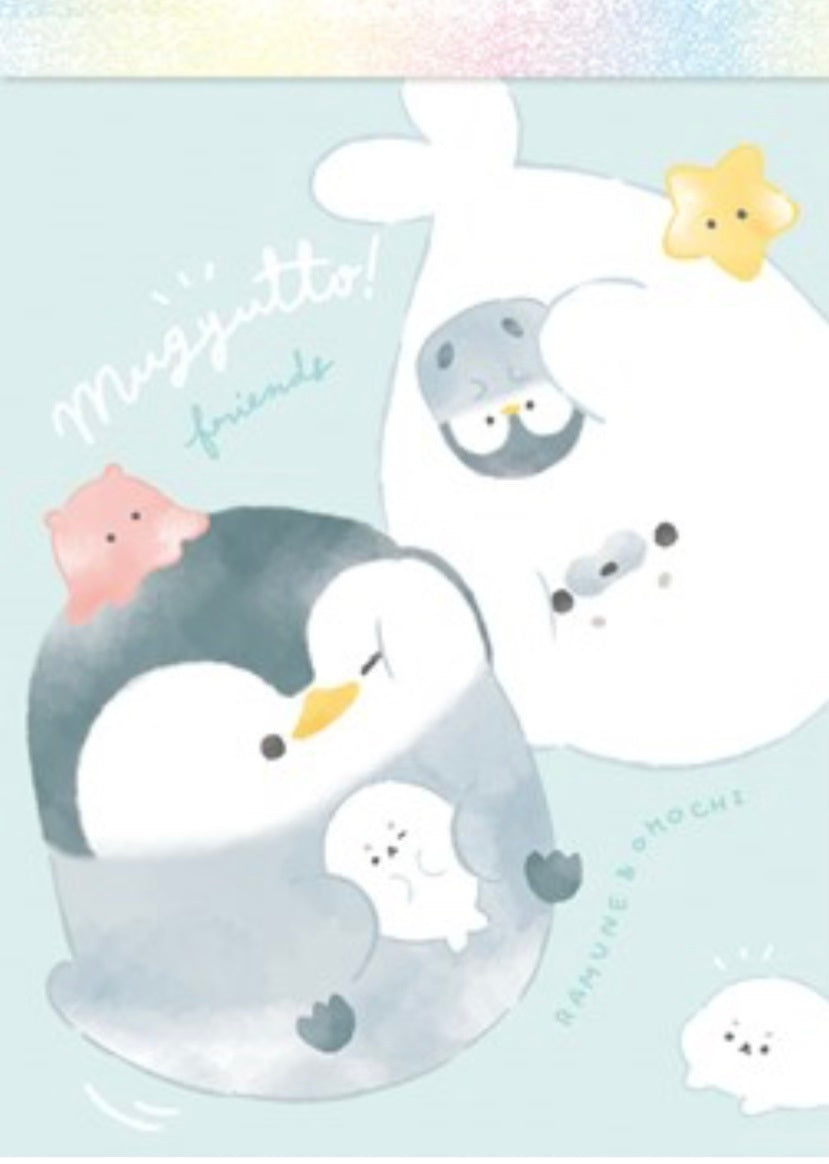 80079 Penguin and Seal Mugyutto Mini Notepad-10 – BCmini